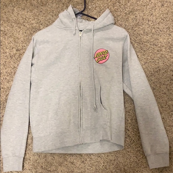 Santa Cruz Skateboards | Jackets & Coats | Grey Zip Up Santa Cruz ...